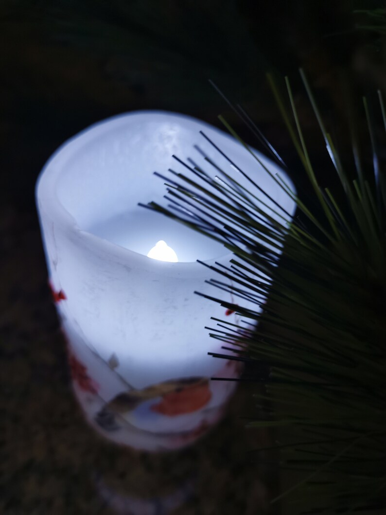LED Candle "red Robin Bird" 3D Effect - Wax Pillar Candle - Gift ...