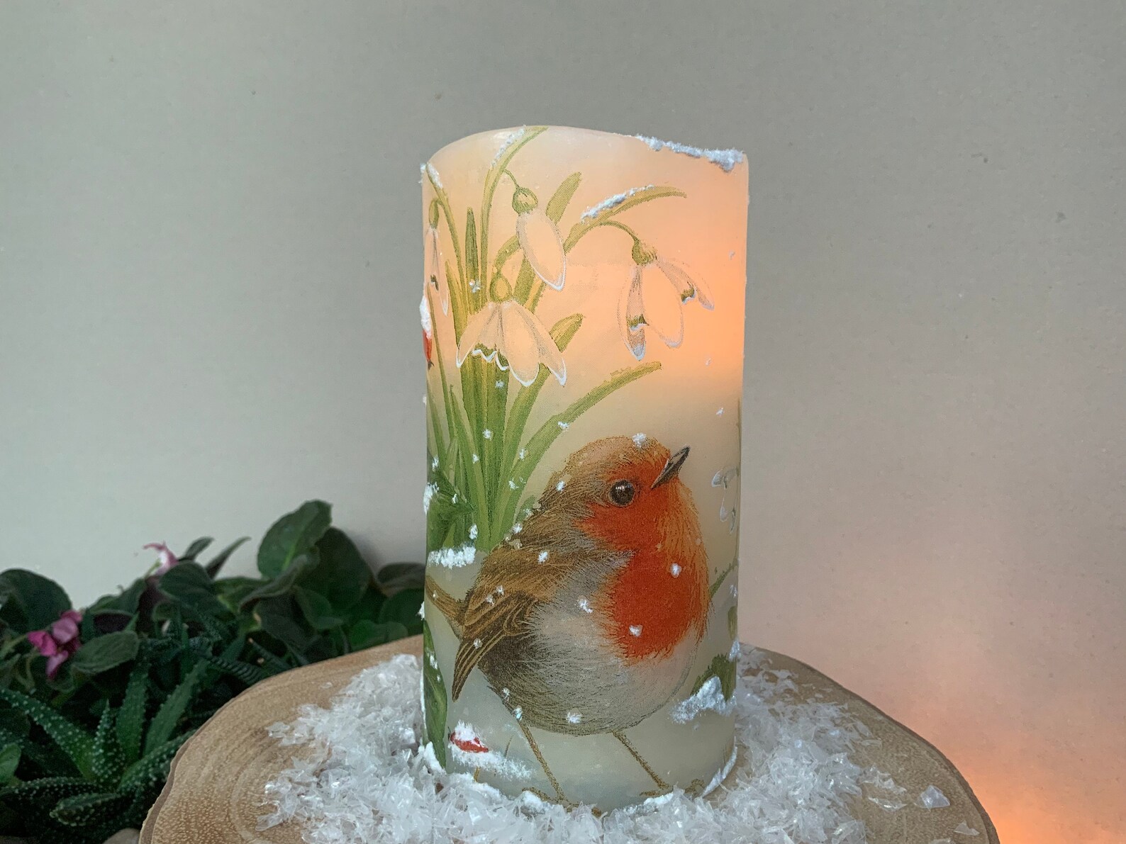 LED Candle "spring is Here" - 3D Effect - Wax Pillar Candle - Gift ...