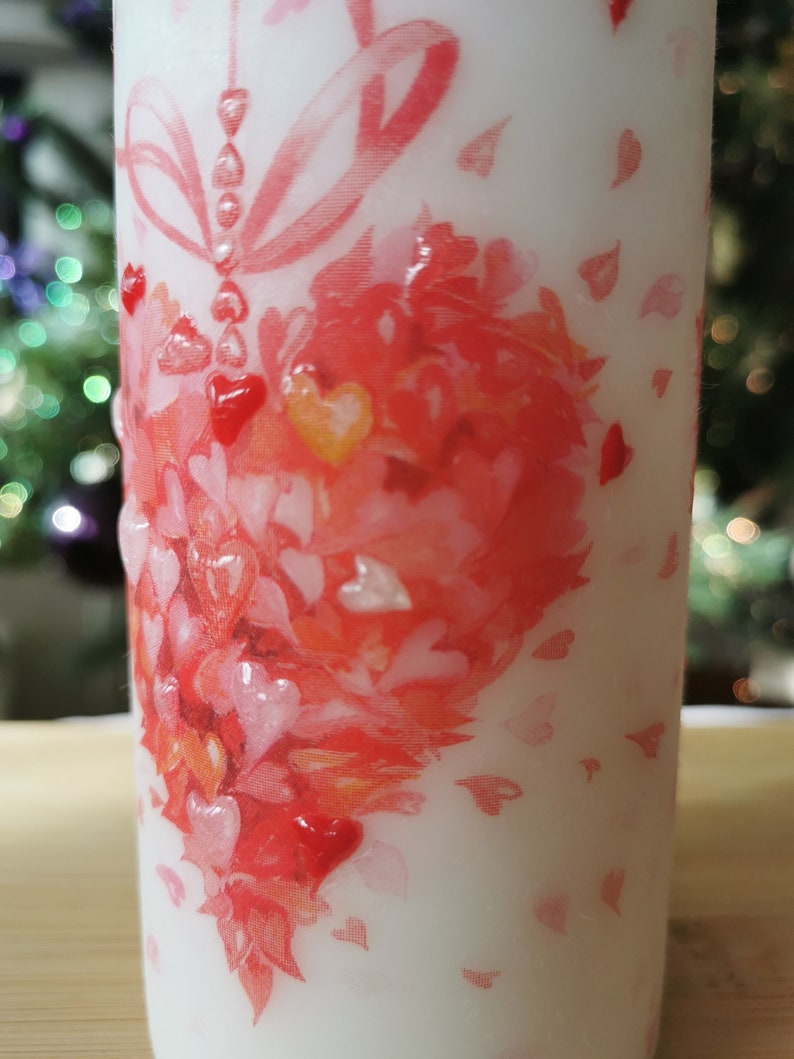 Candle "two Hearts in One" - Traditional or LED Pillar Art Candles With ...