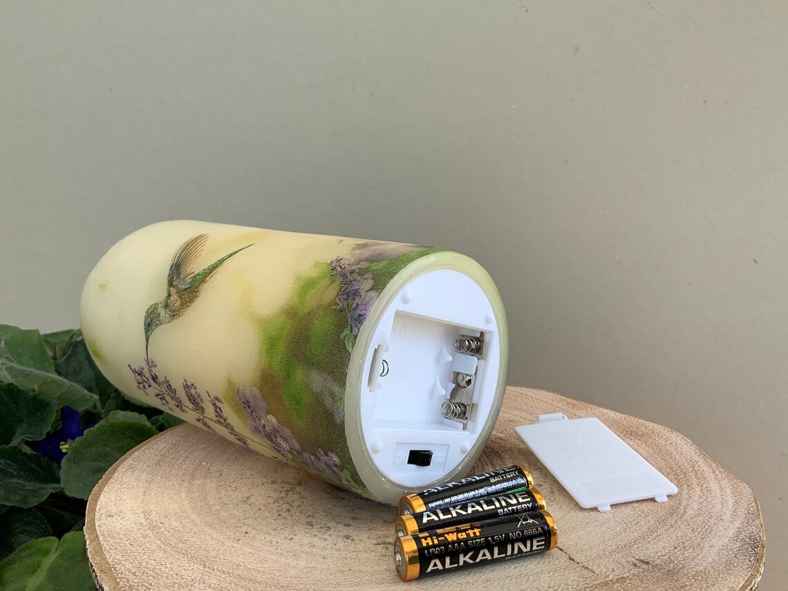 LED Candle hummingbird in the Nature Floral Art - Etsy