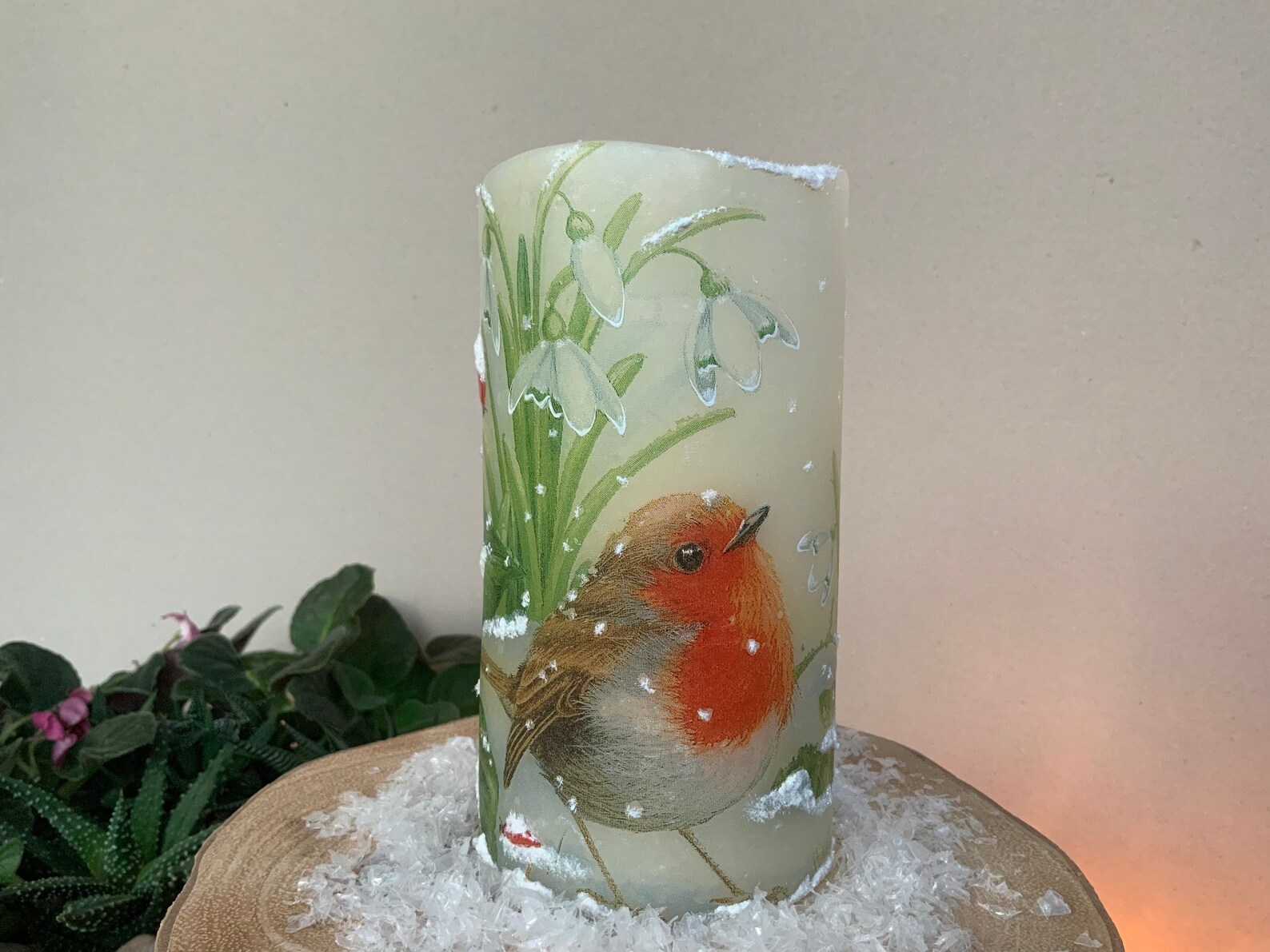 LED Candle "spring is Here" - 3D Effect - Wax Pillar Candle - Gift ...