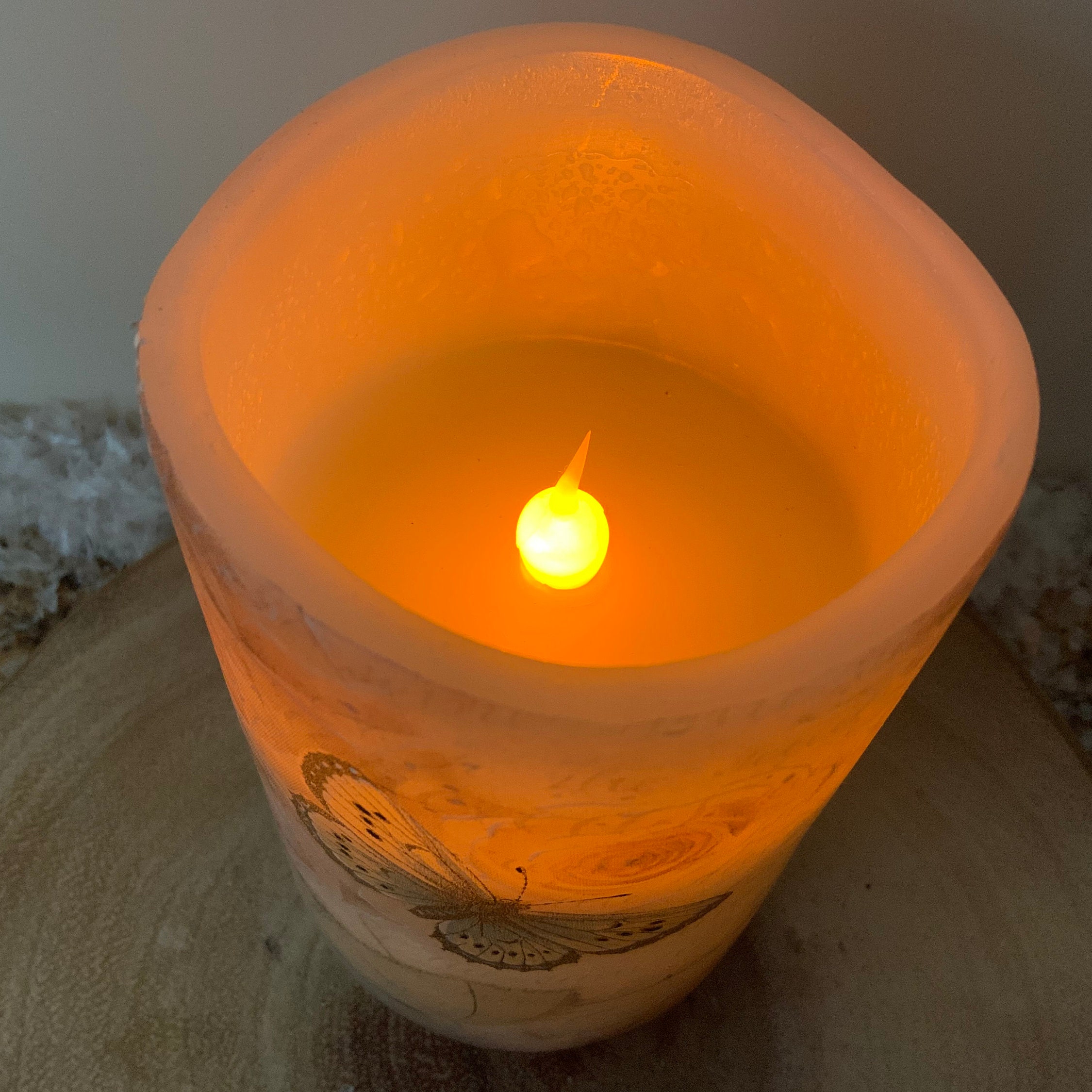 LED Candle french Romance Floral Decoupage - Etsy