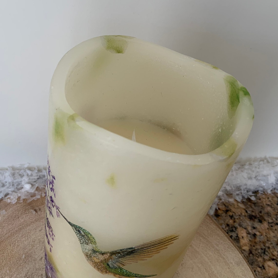 LED Candle hummingbird in the Nature Floral Art - Etsy