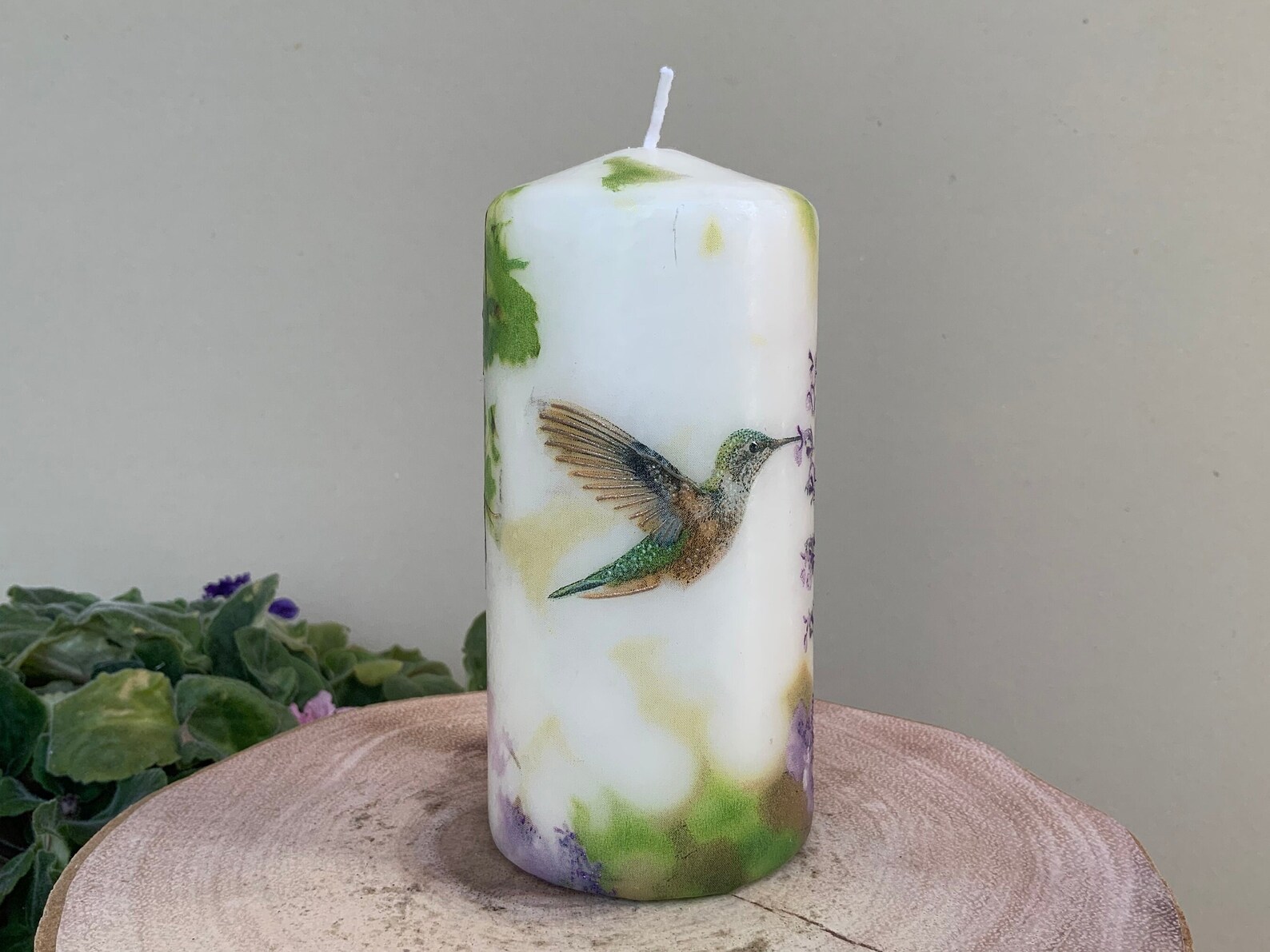 LED Candle hummingbird in the Nature Floral Art - Etsy