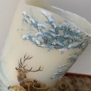 LED Candle "deer Family" - Christmas Themed Wax Pillar Art Candles ...