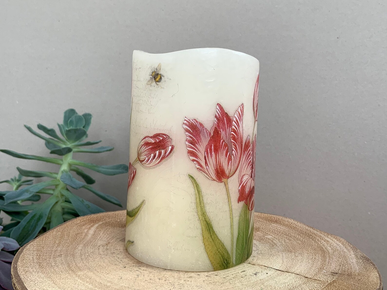 LED Candle mini Tulips Floral Art Candle With - Etsy