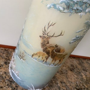 LED Candle "deer Family" - Christmas Themed Wax Pillar Art Candles ...