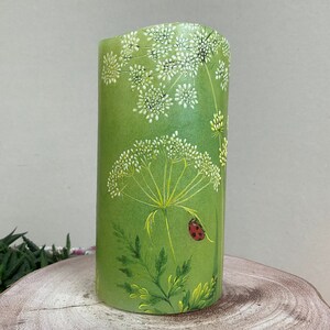 LED Candle "ladybugs" - Nature Pillar Wax Candle With Hand Painted ...