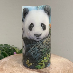LED Candle "panda Family" - Black and White - Flameless Wax Art Candles ...