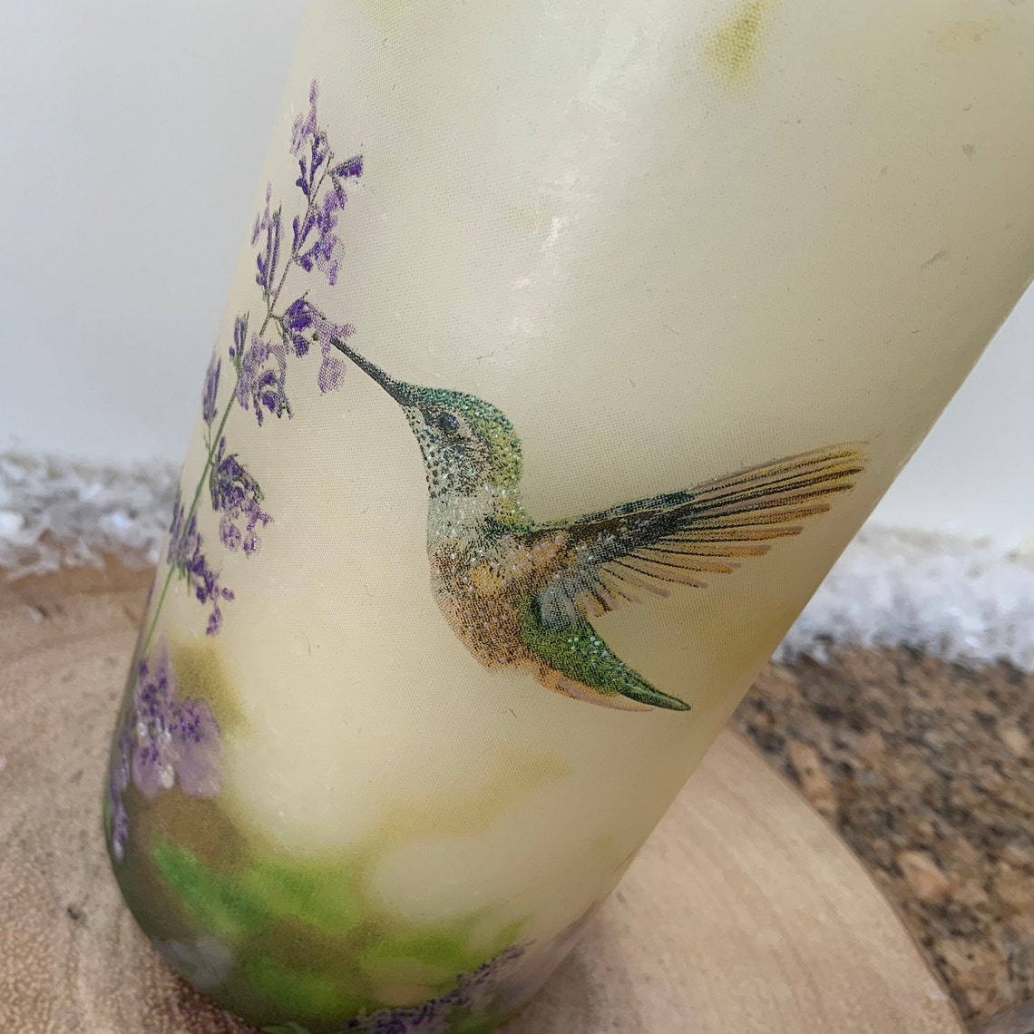 LED Candle hummingbird in the Nature Floral Art - Etsy