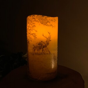 LED Candle "deer Family" - Christmas Themed Wax Pillar Art Candles ...