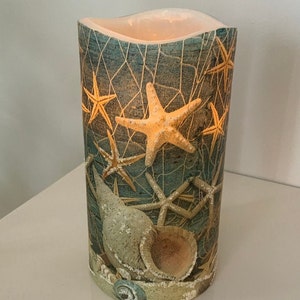 LED Candle "sea Stars" - 3D Effect Natural Sand - Sea Beach Ocean ...