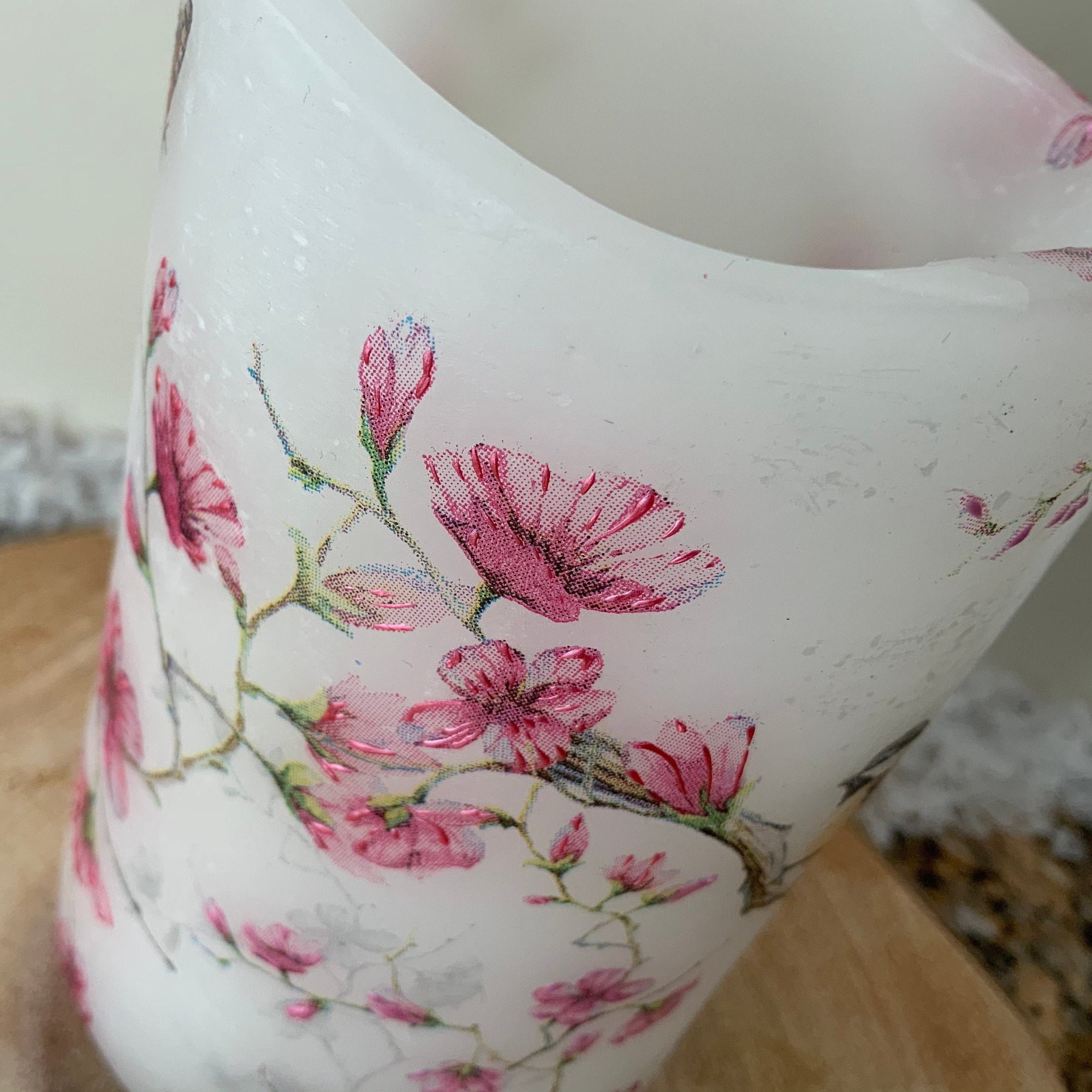 LED Candle "sakura" - Japanese Cherry Blossom - Hand Decorated - Art ...