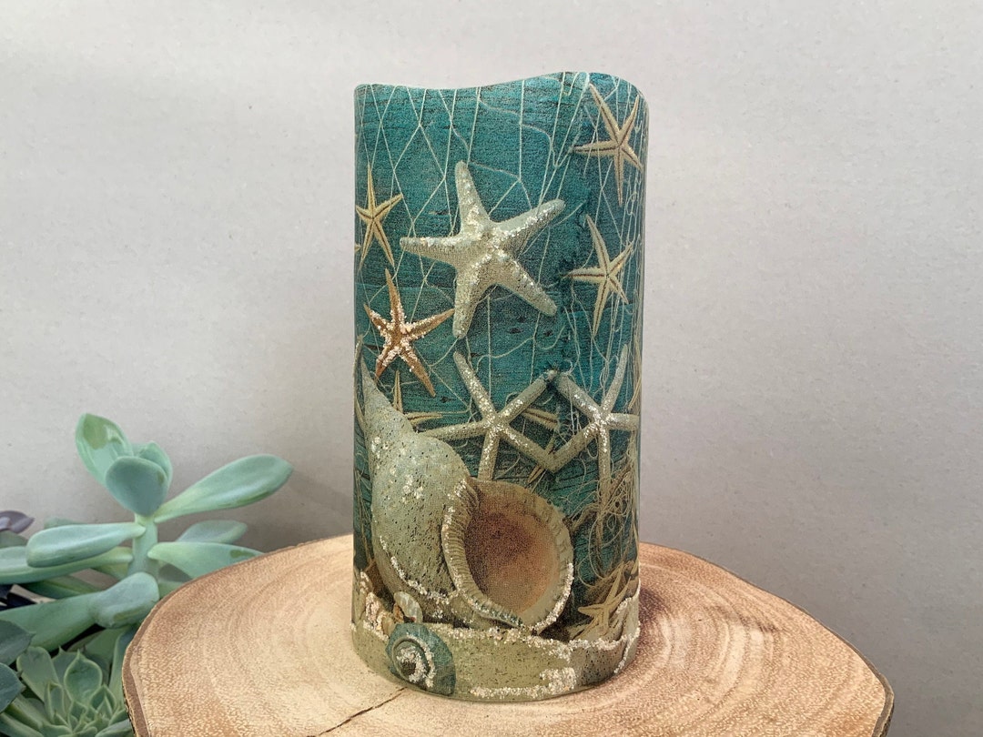 LED Candle "sea Stars" - 3D Effect Natural Sand - Sea Beach Ocean ...