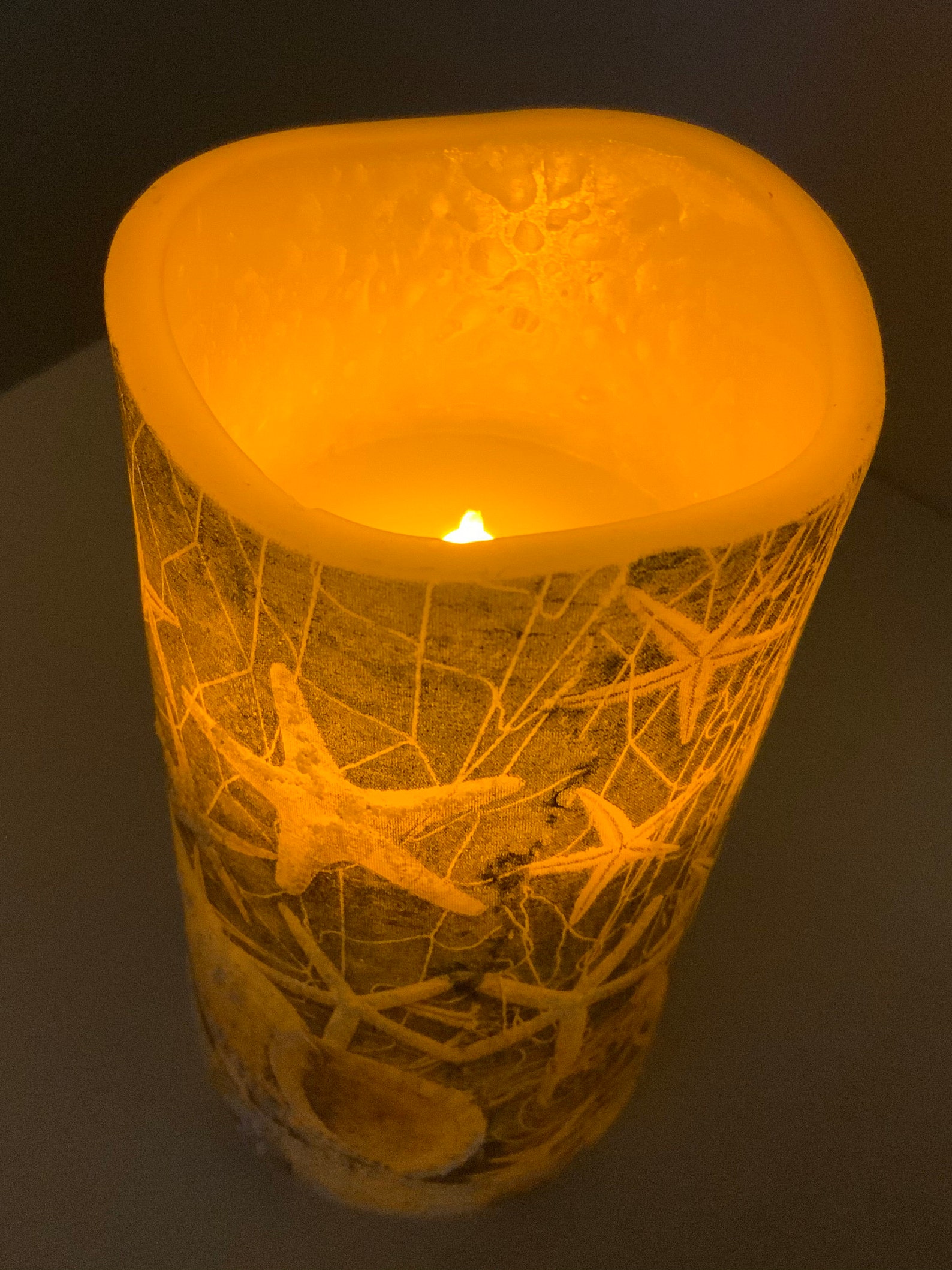 LED Candle "sea Stars" - 3D Effect Natural Sand - Sea Beach Ocean ...