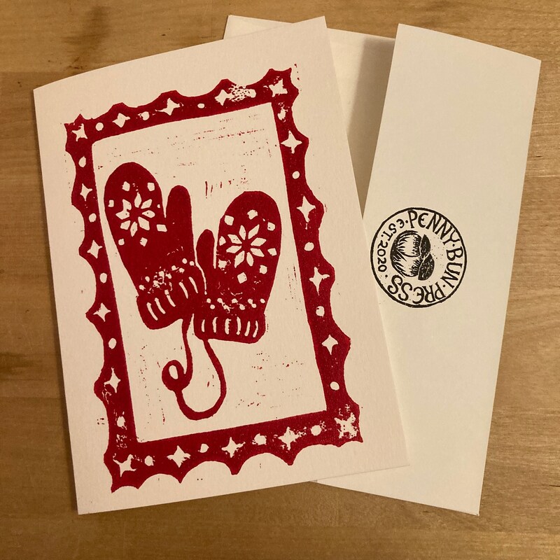 Mitten Card - Etsy