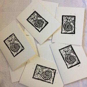 Snail Cards - Hand Printed Woodcut Cards - Etsy