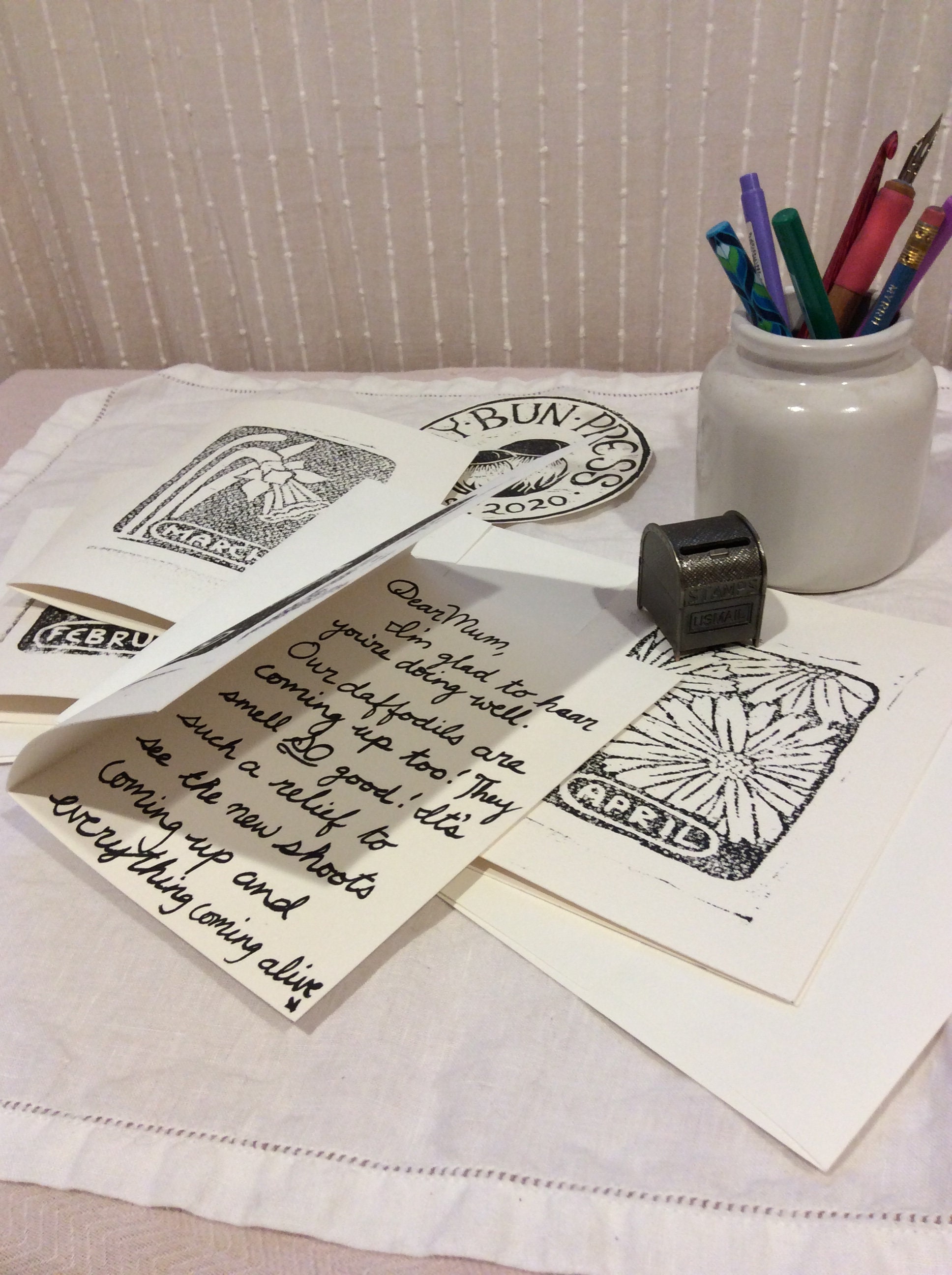 January to June Flower Month Cards Woodcut Relief Block Hand-printed - Etsy