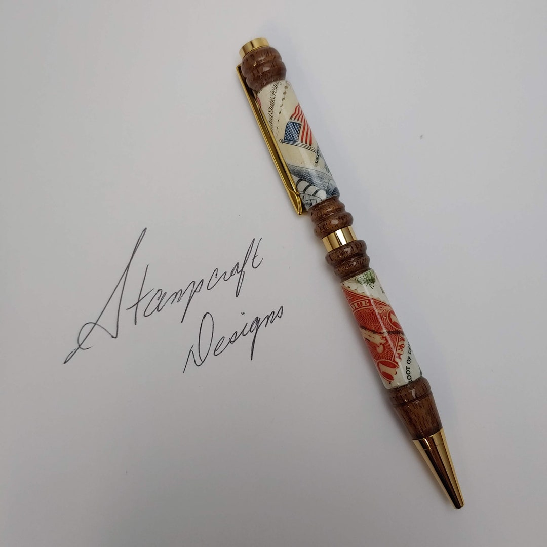 Handcrafted Postage Stamp Pen - Etsy