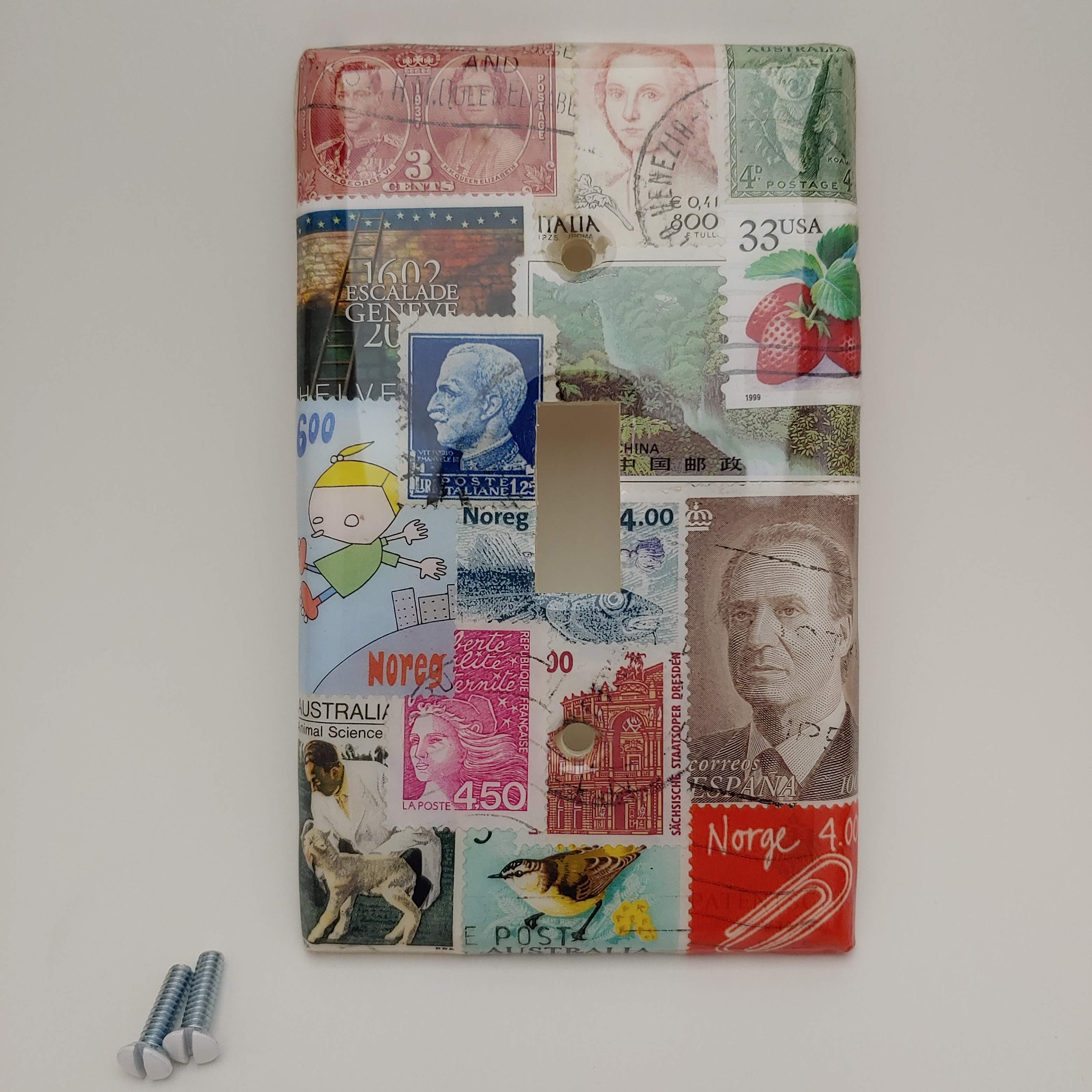 Handcrafted Real Postage Stamp Single Toggle Light Switch - Etsy