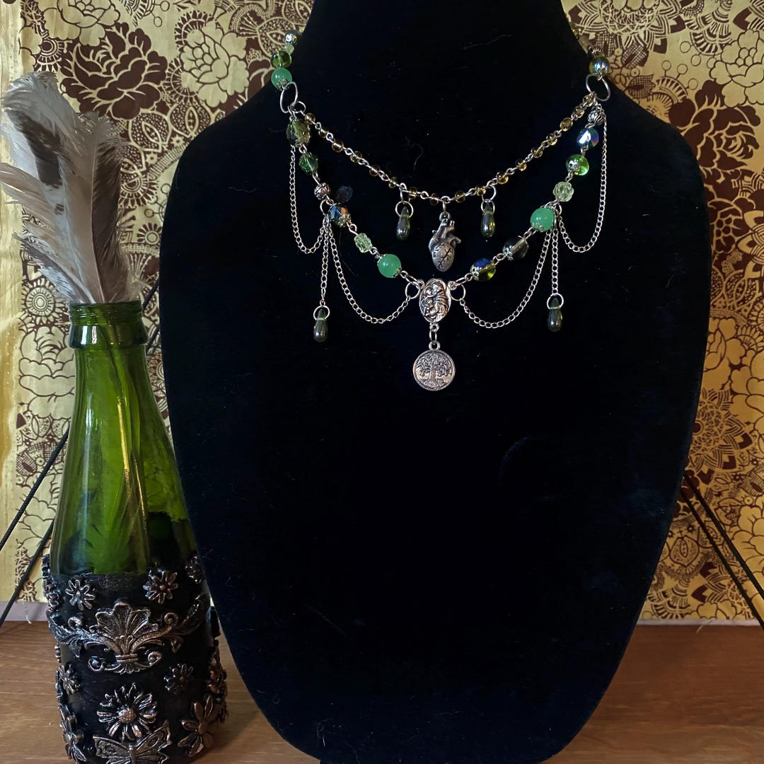 LIVIA Upcycled Reworked Vintage Jewelry Layered Whimsigoth Necklace - Etsy