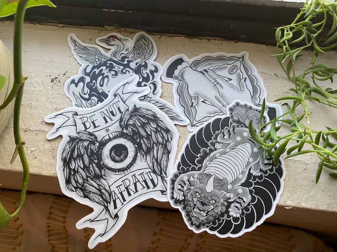 TATTOO FLASH Series 4 Vinyl Stickers for Laptops, Folders, Bottles - Etsy
