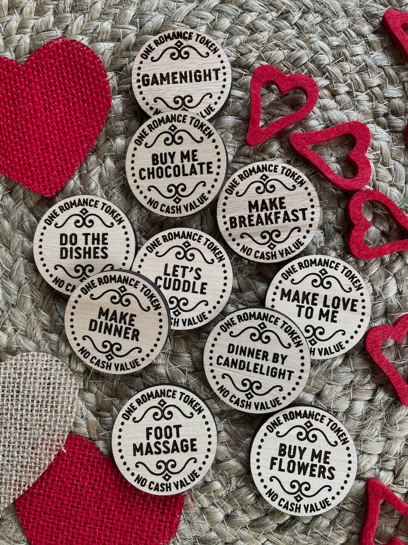 Romance Tokens for Him or Her Valentine's Day Couples - Etsy