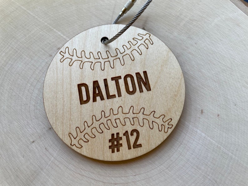 Baseball Bag Tag Baseball Wood Custom Personalized - Etsy