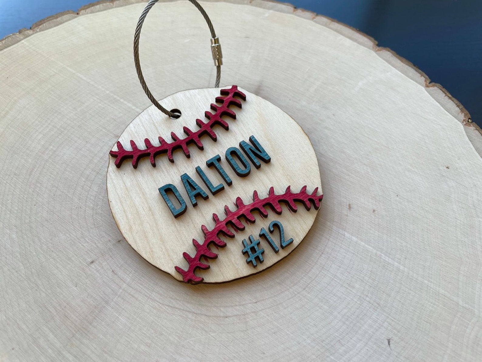 Baseball Bag Tag Baseball Wood Custom Personalized - Etsy