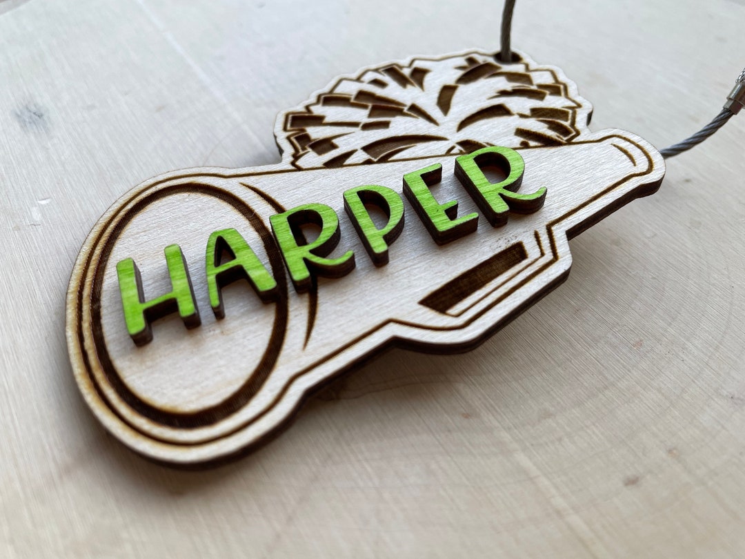 Megaphone Cheer Bag Tag | Cheerleading Bag Tag | Cheerleading Gift ...