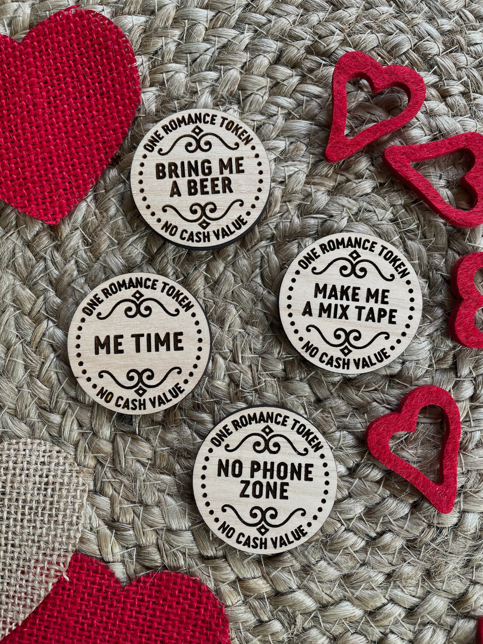 Romance Tokens for Him or Her Valentine's Day Couples - Etsy