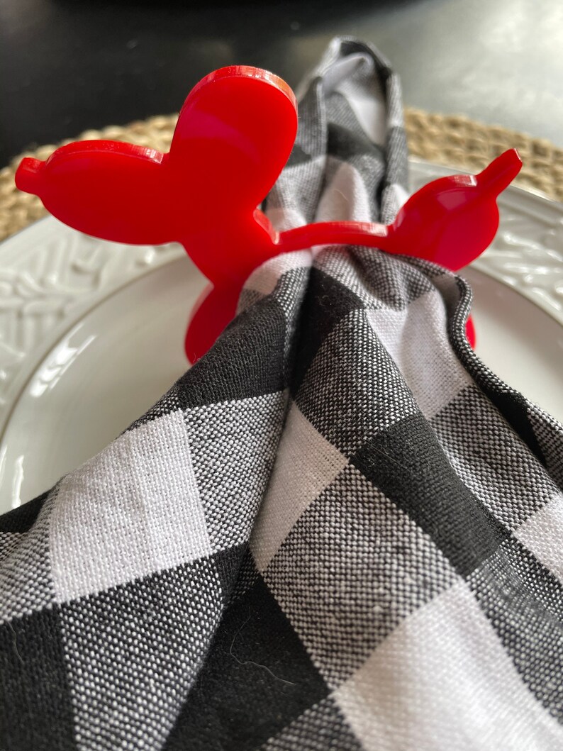 4 Acrylic Balloon Dog Napkin Rings Redbluegreenyellow - Etsy