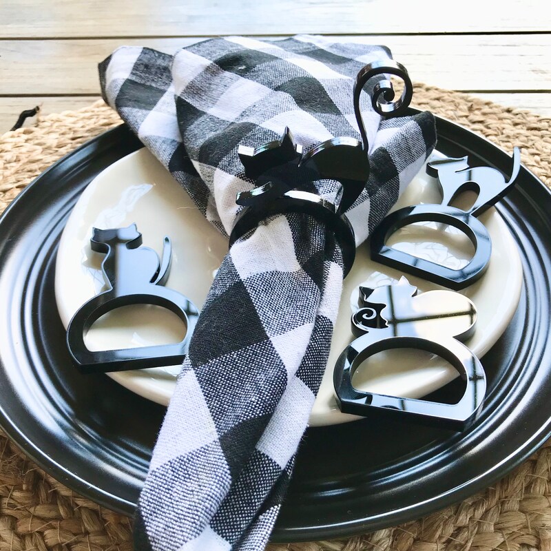 Black Napkin Ring - Etsy
