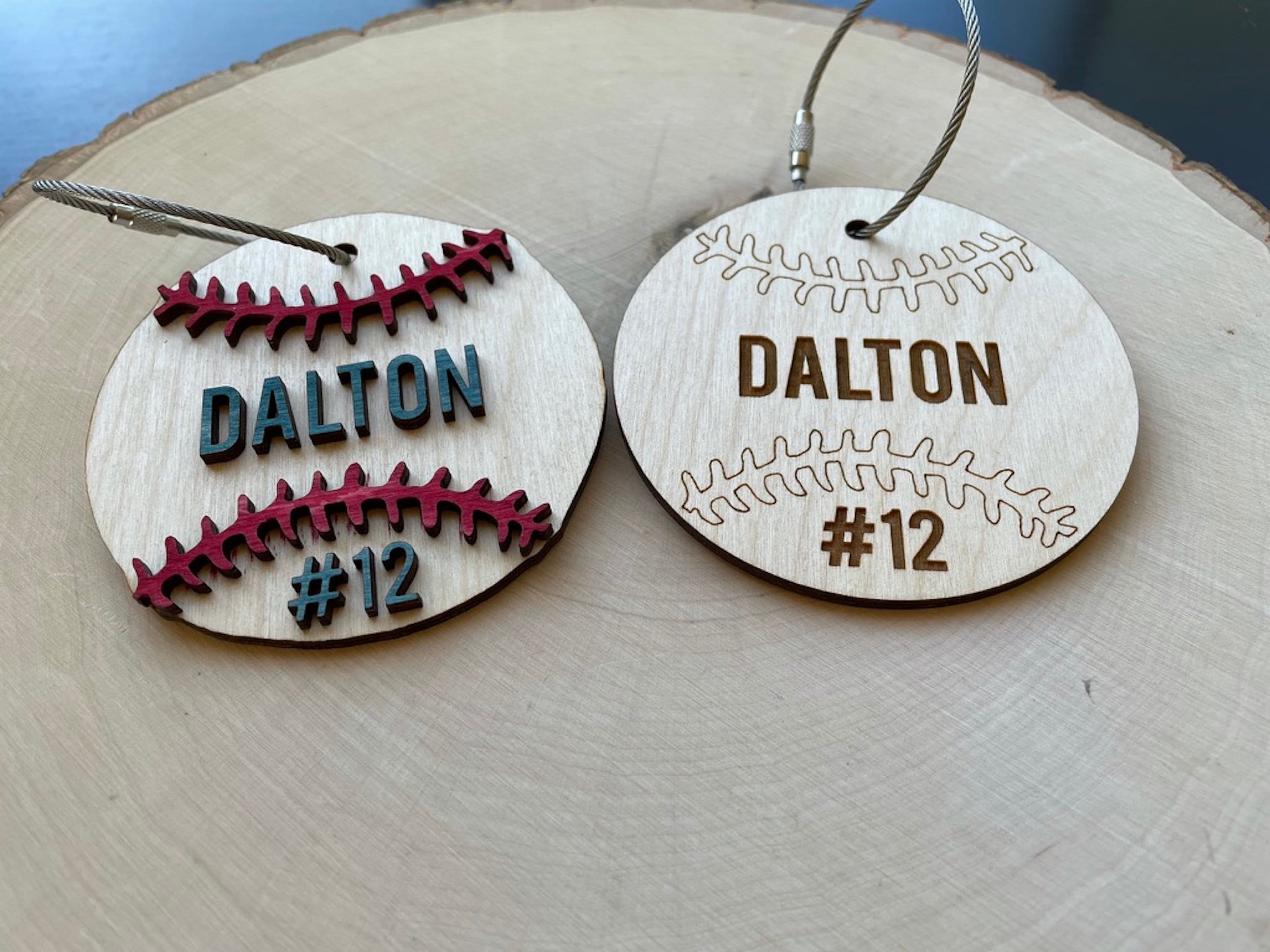 Baseball Bag Tag Baseball Wood Custom Personalized | Etsy