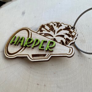 Megaphone Cheer Bag Tag | Cheerleading Bag Tag | Cheerleading Gift ...