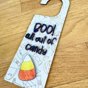 Out of Candy Door Sign | Hanger | Halloween | No More Candy | Door Sign ...