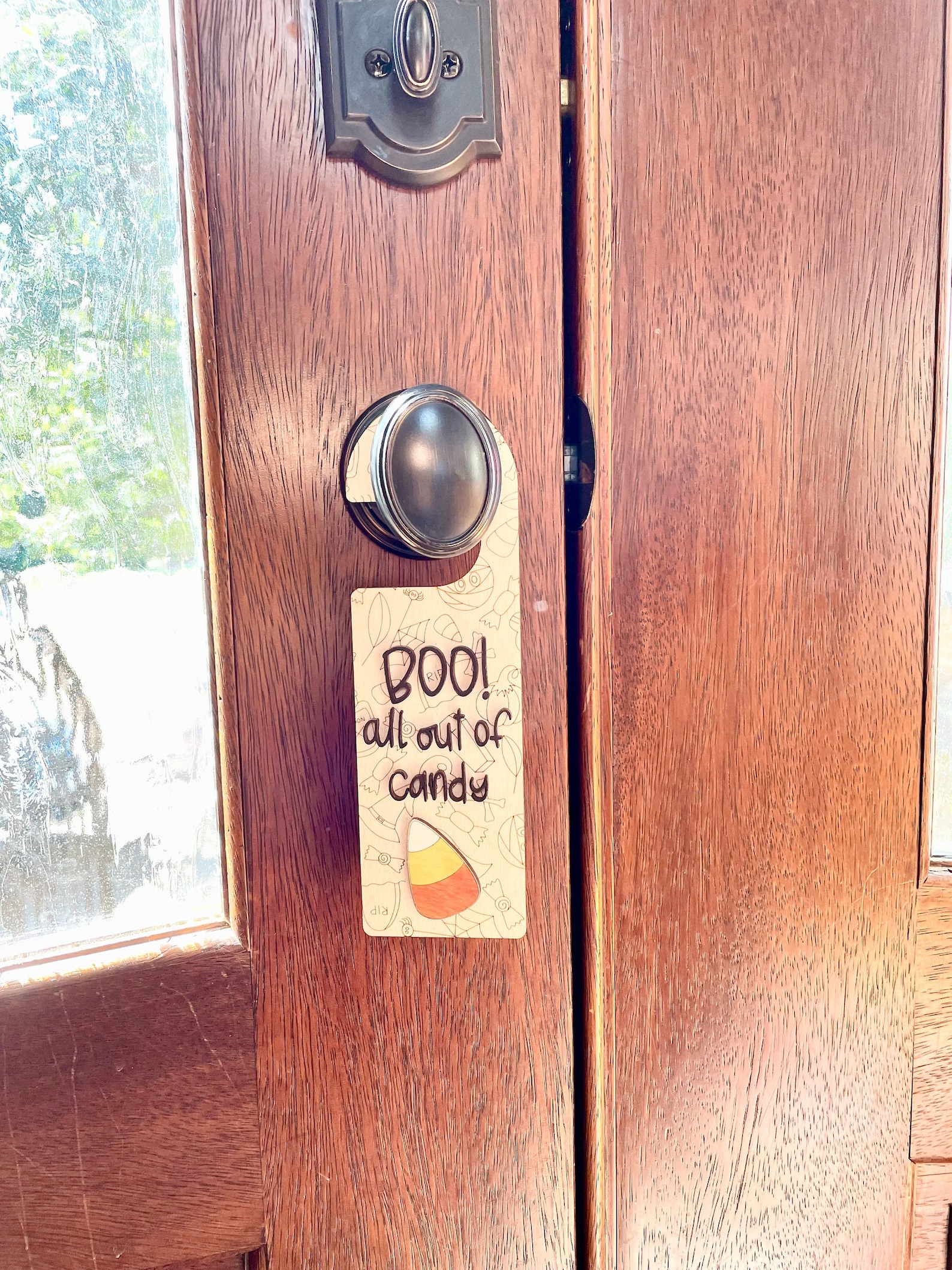 Out of Candy Door Sign Hanger Halloween No More Candy | Etsy