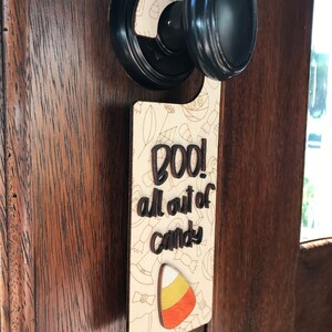 Out of Candy Door Sign | Hanger | Halloween | No More Candy | Door Sign ...