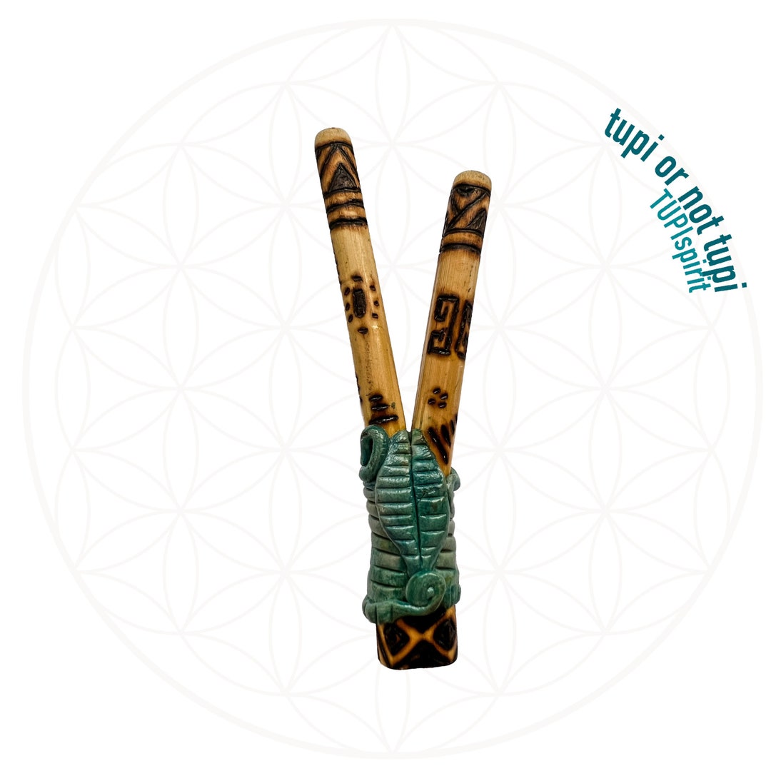 Kuripe With Leaf and Snake Handmade Ceremonial Pipe Indigenous Brazil ...