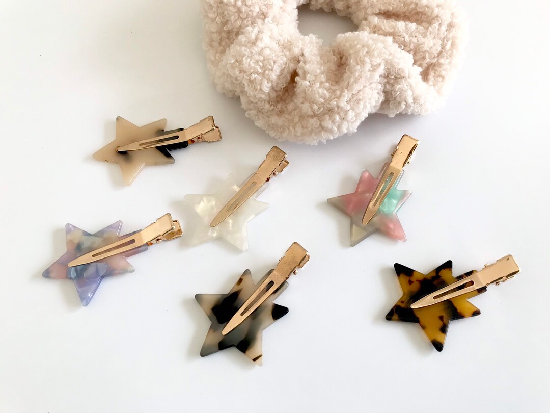 Star Hair Clips, Statement Hair Clip, Acetate Cellulose Hair Clip - Etsy