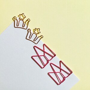 Crown Paper Clips Set of 4, Large Crown Paperclip, Rose Gold Crown Page ...