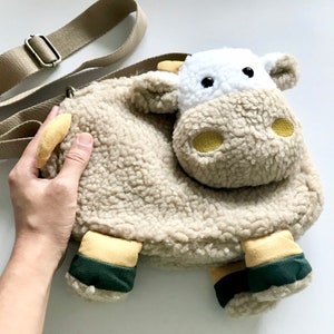 Cow Crossbody Bag, Cow Pouch, Fleece Sherpa Bag - Etsy