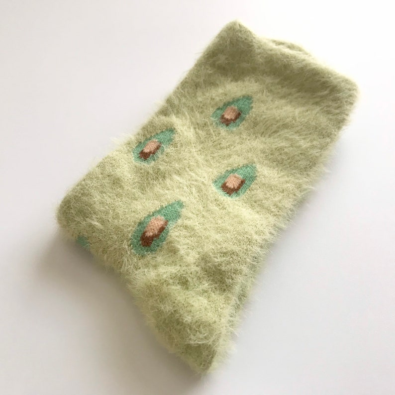 Strawberry Socks Avocado Socks Fuzzy Socks Fluffy Socks - Etsy