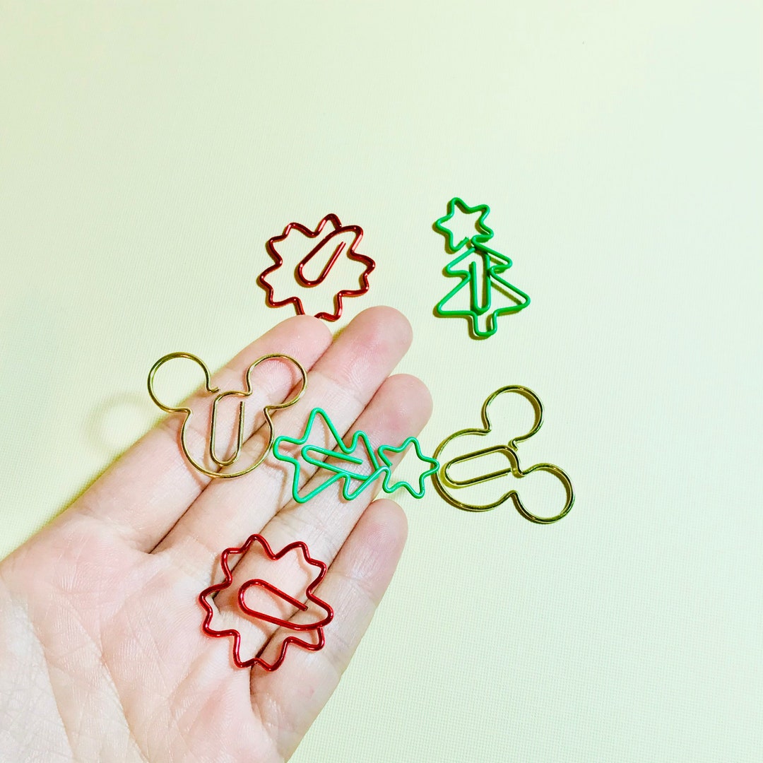 Christmas Paper Clips, Set of 6, Mickey Paper Clips, Disney Paper Clips ...