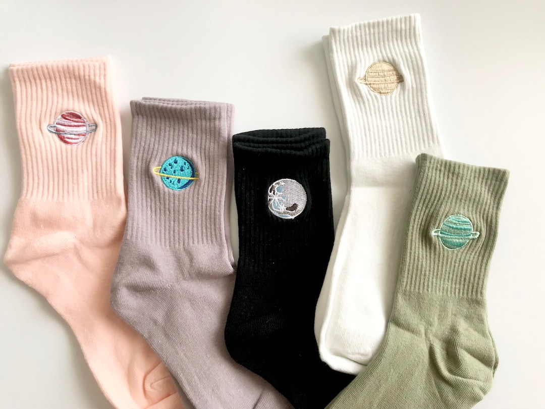 Planet Socks, Universe Socks, Crew Socks, Novelty Socks, Women Socks - Etsy