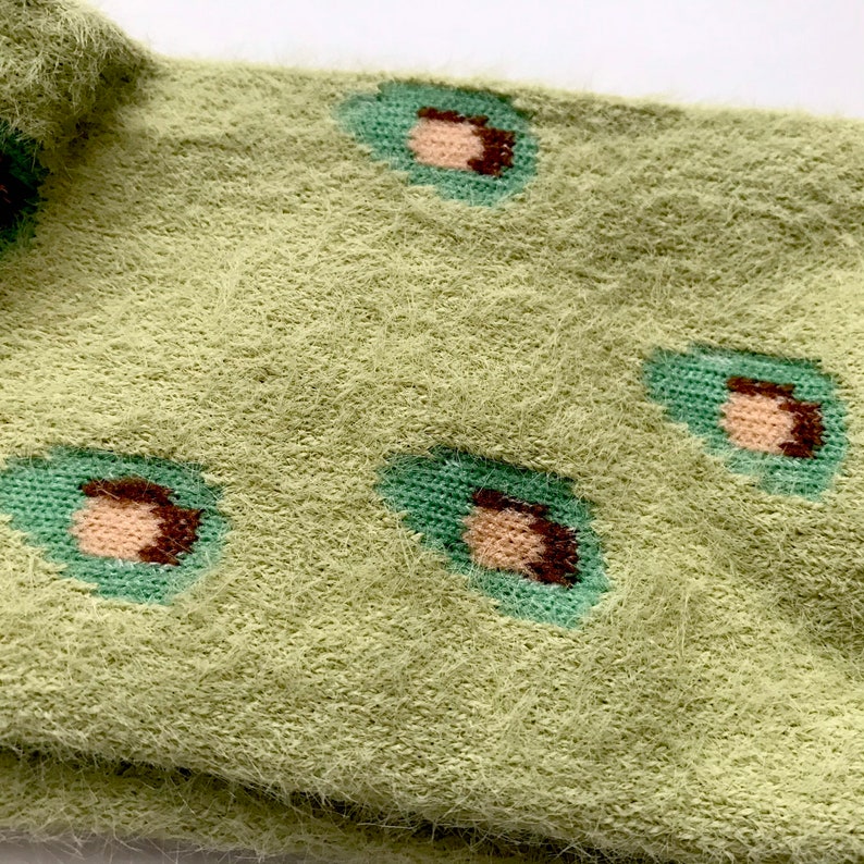 Strawberry Socks Avocado Socks Fuzzy Socks Fluffy Socks - Etsy