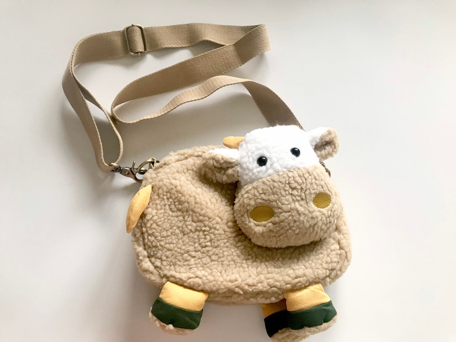 Cow Crossbody Bag Cow Pouch Fleece Sherpa Bag - Etsy