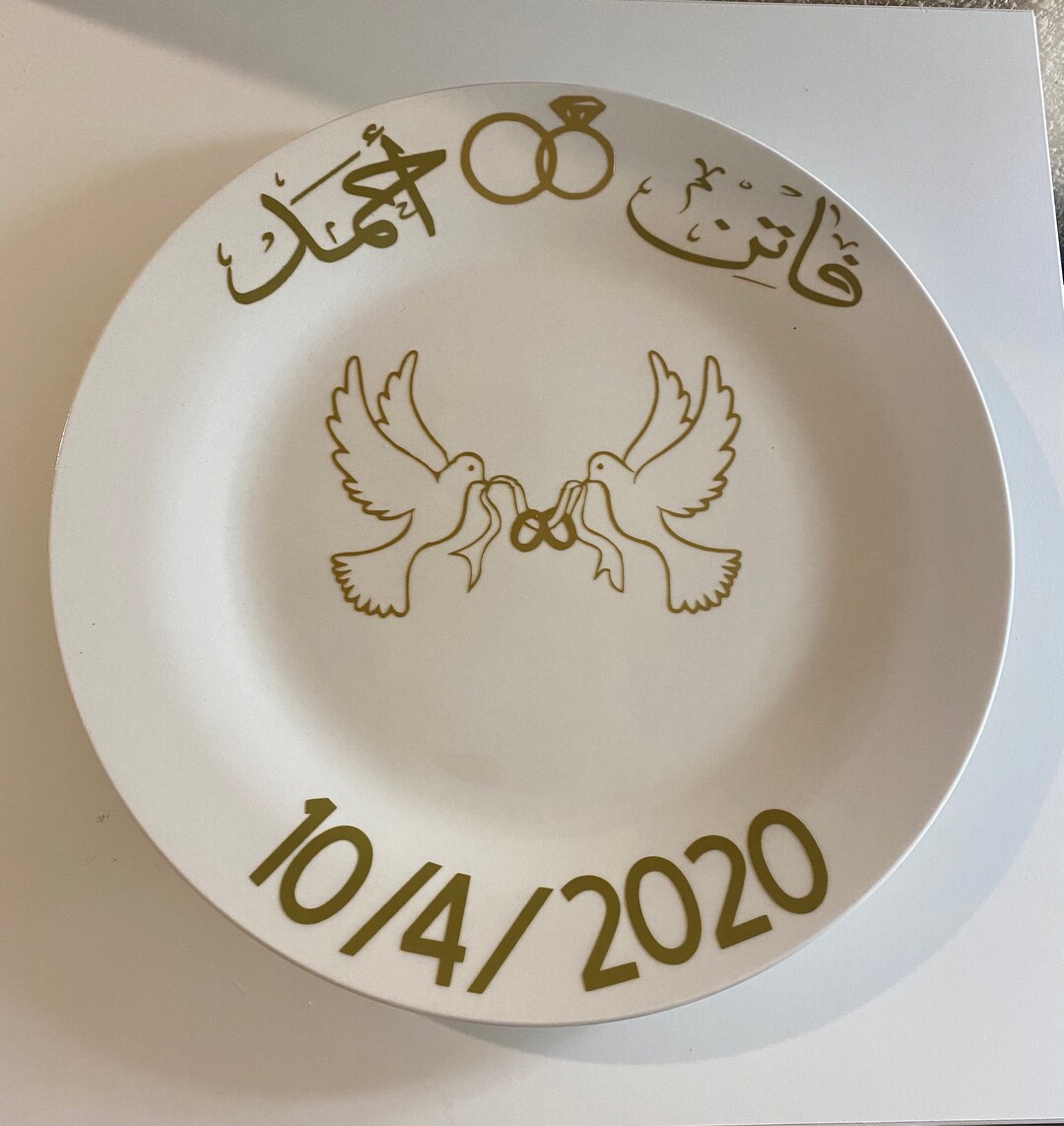 Personalized Plate, Wedding Plate, Wedding Decor, Bride Names and Date ...