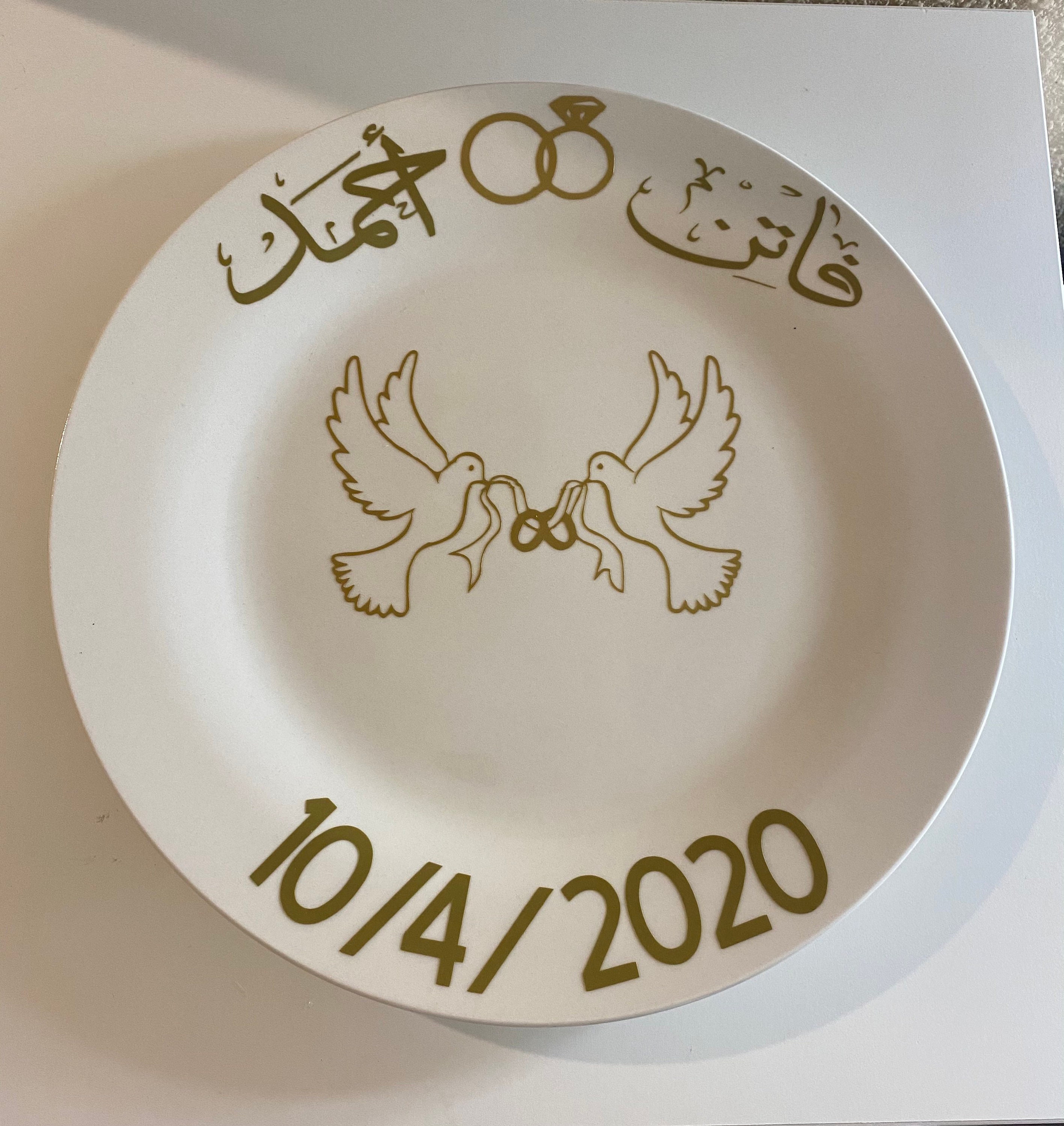 Personalized Plate, Wedding Plate, Wedding Decor, Bride Names and Date ...