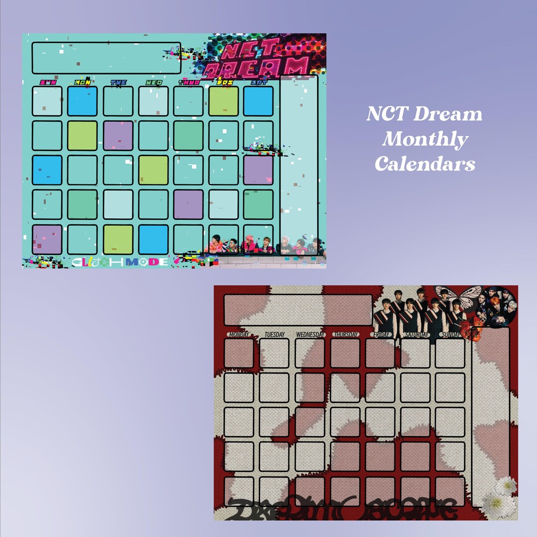 NCT Dream Monthly Calendars // Glitch Mode // Dream Scape: CLEARANCE - Etsy